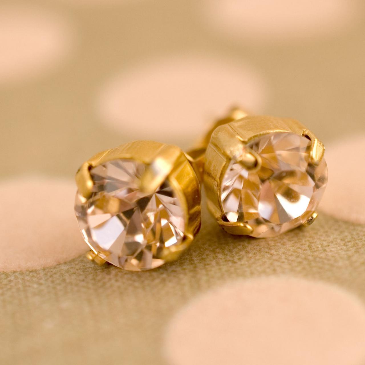 Blush Pink J Crew Inspired Crystal Dot Studs on Luulla