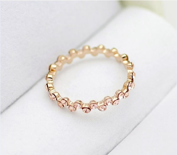 Crystal Stacking Ring Delicate Jewelry Rose Gold Finger Tip Ring on Luulla