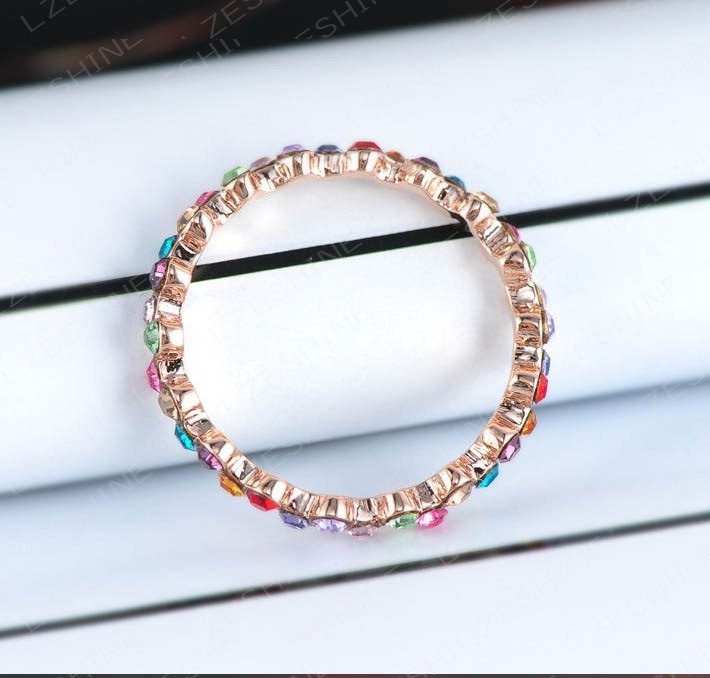 Gold Stacking Ring Crystal Delicate Jewelry - Finger Tip Ring on Luulla