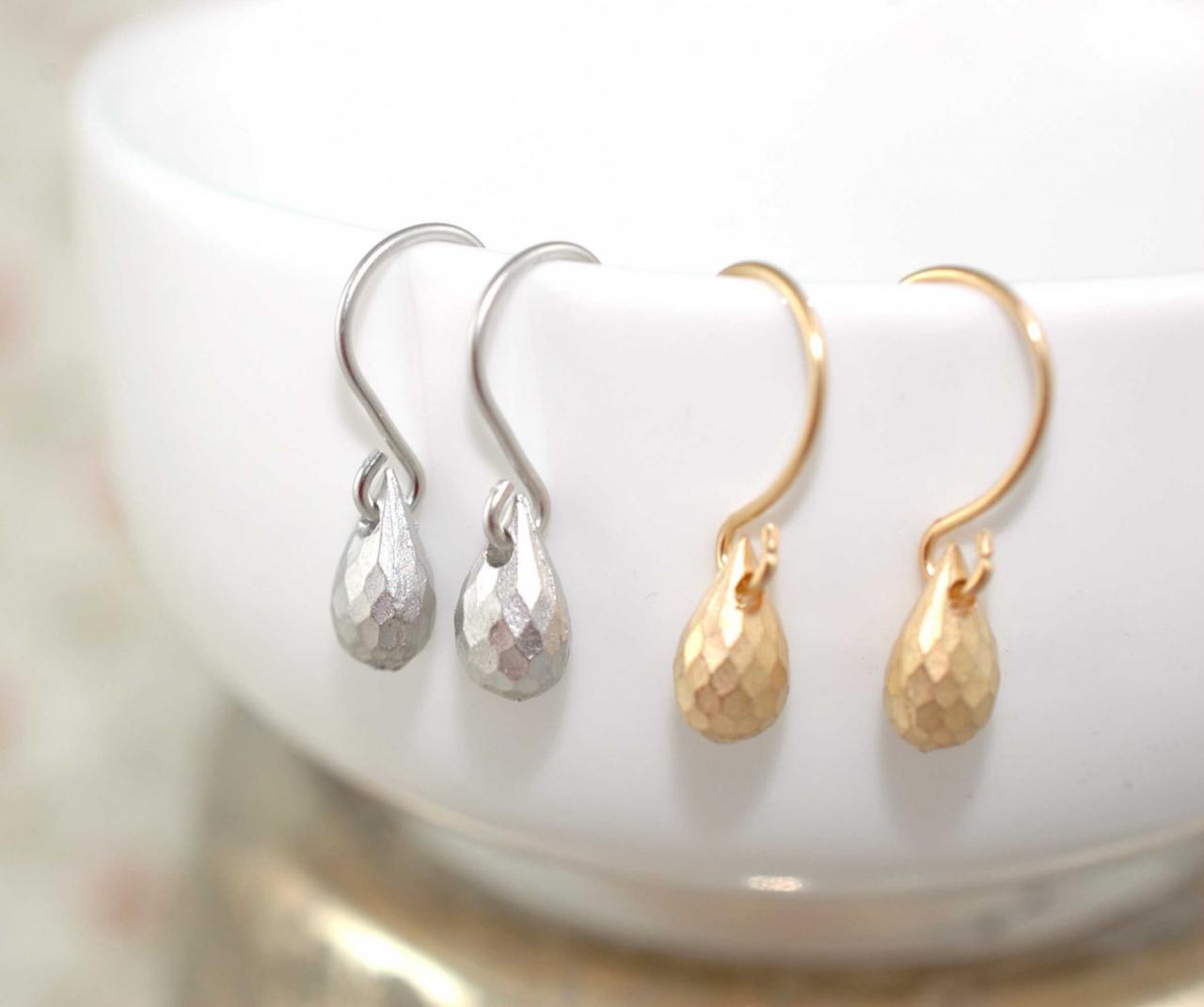 Silver Drop Earrings Simple Silver Earrings Briolette Silver Teardrop ...