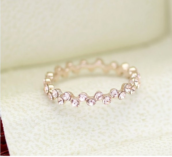 Crystal Stacking Ring Delicate Jewelry Rose Gold Finger Tip Ring on Luulla