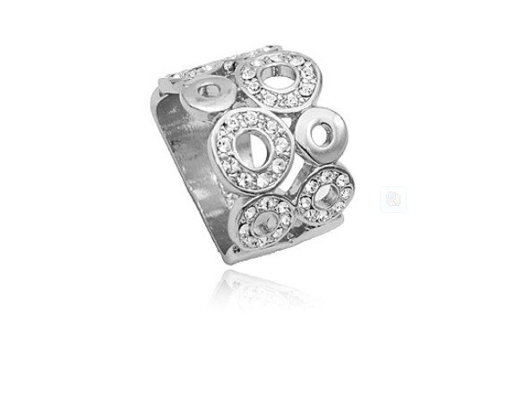Statement Ring Rhinestone Crystal Studded Silver Band on Luulla